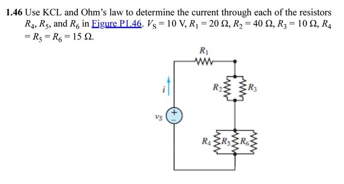 Solved 1 46 Use Kcl And Ohms Law To Determine The Current