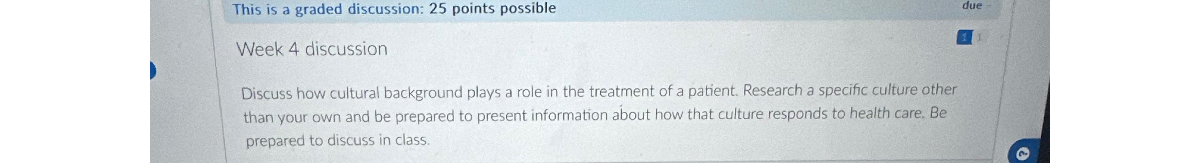 Solved This is a graded discussion: 25 ﻿points possibleWeek | Chegg.com