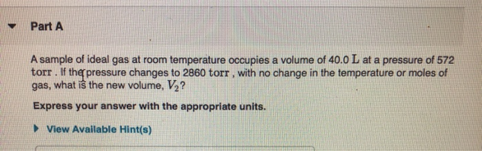 Solved Part A A sample of ideal gas at room temperature | Chegg.com
