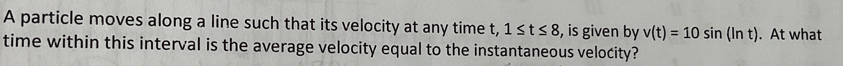 Solved A particle moves along a line such that its velocity | Chegg.com