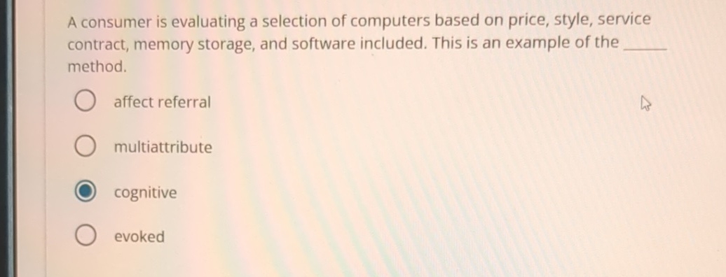 Solved A consumer is evaluating a selection of computers | Chegg.com