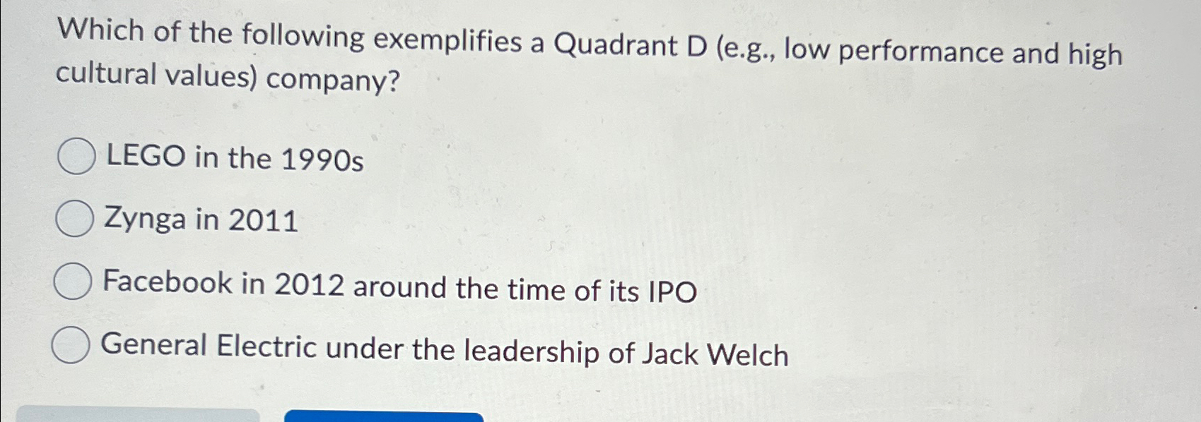 Solved Which of the following exemplifies a Quadrant D | Chegg.com