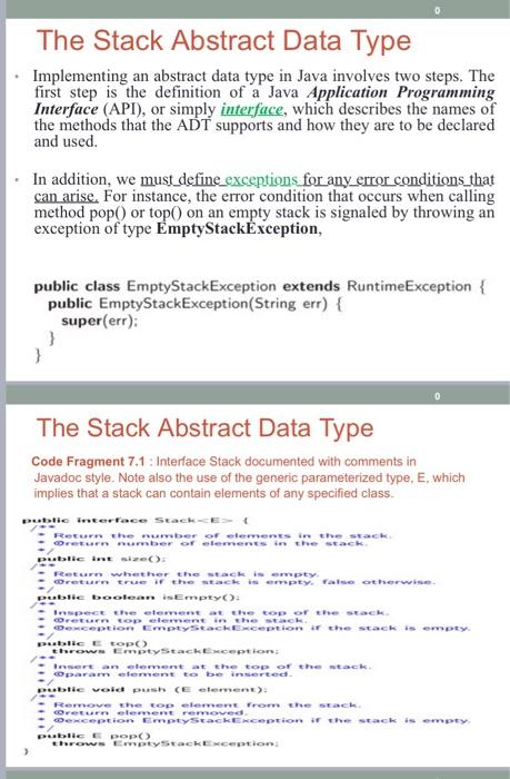 Solved The Stack Abstract Data Type Implementing An 6486