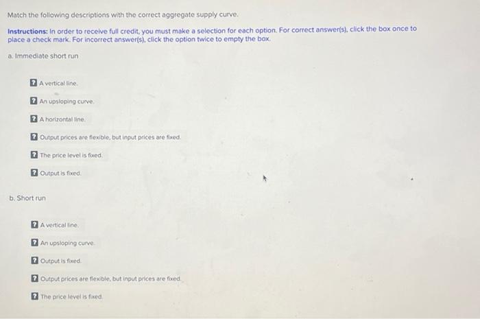 Solved Match the following descriptions with the correct | Chegg.com