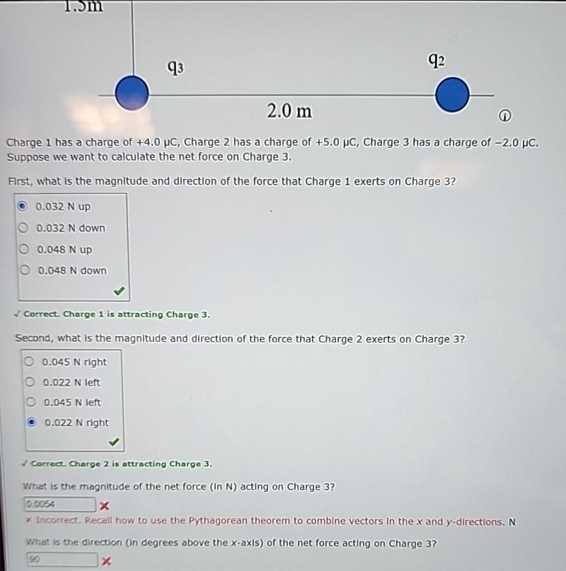 Solved Charge 1 ﻿has a charge of +4.0μC, ﻿Charge 2 ﻿has a | Chegg.com