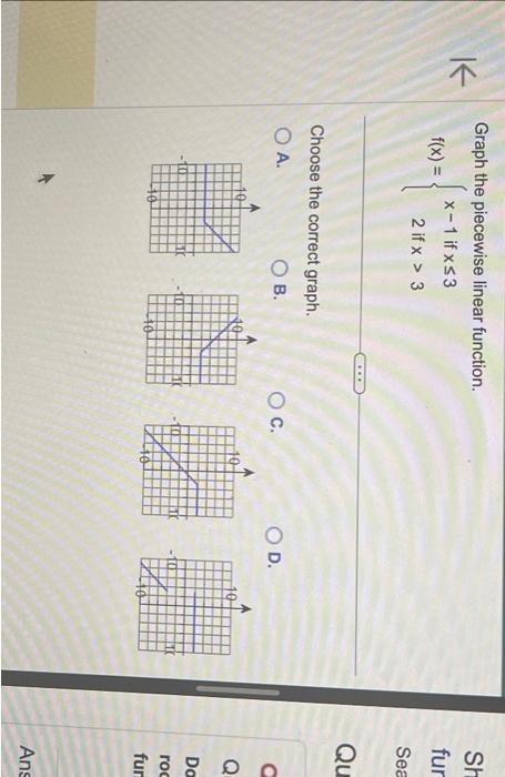 Solved Graph the piecewise linear function. f(x)={x−1 if | Chegg.com