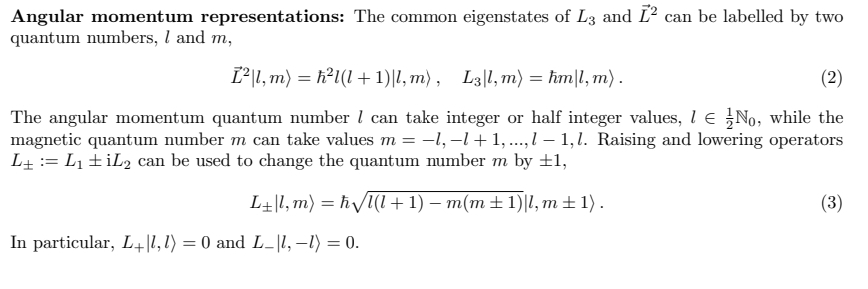 Angular momentum representations: The common | Chegg.com