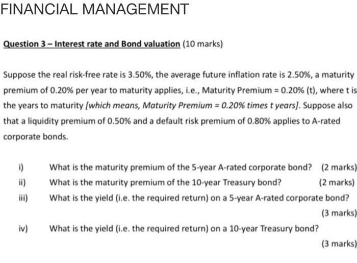 Solved FINANCIAL MANAGEMENT Question 3-Interest rate and | Chegg.com