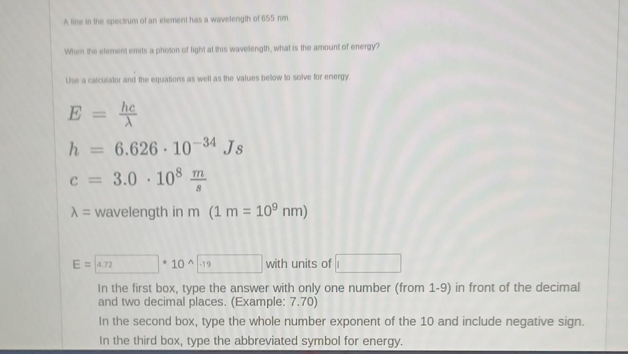 Solved A line in the spectrum of an element has a wavelength | Chegg.com