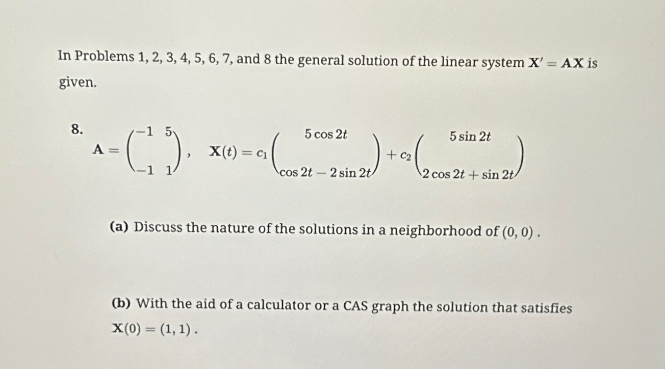 Solved In Problems 1, 2, 3, 4, 5, 6, 7, ﻿and 8 ﻿the general | Chegg.com