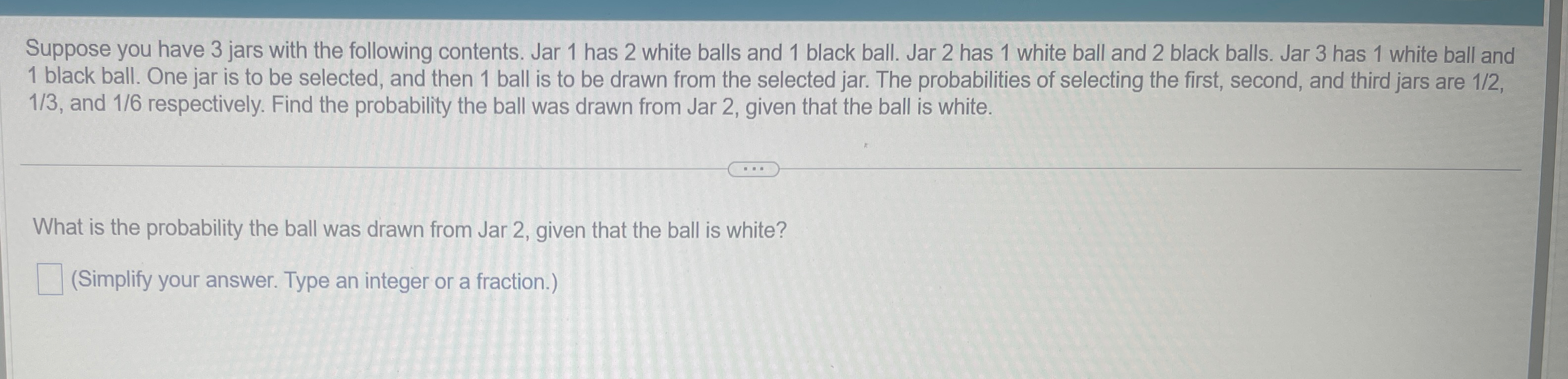 Solved Suppose you have 3 ﻿jars with the following contents. | Chegg.com