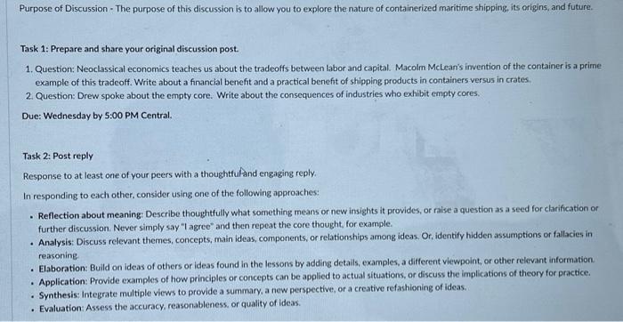 Solved Purpose of Discussion - The purpose of this | Chegg.com