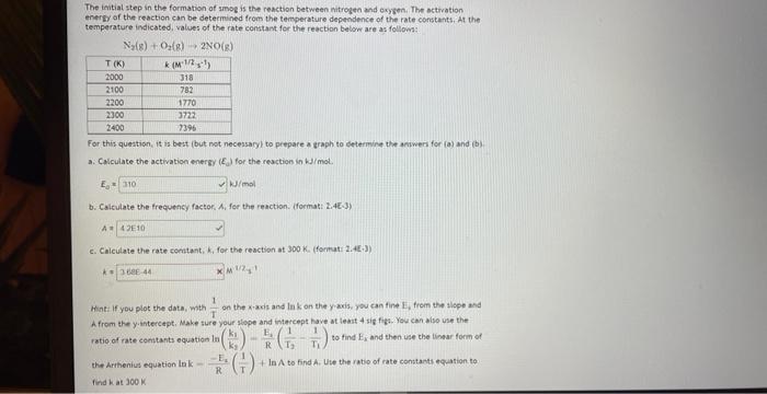 Solved Please help with part C only! The formula for K is | Chegg.com