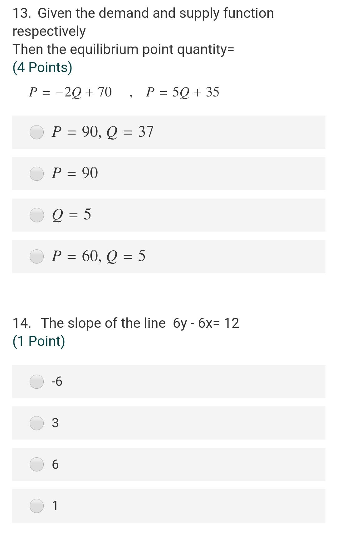 Solved 13. Given the demand and supply function respectively | Chegg.com