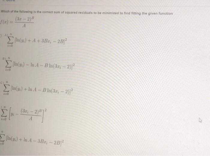 Solved Which of the following is the correct sum of squared | Chegg.com