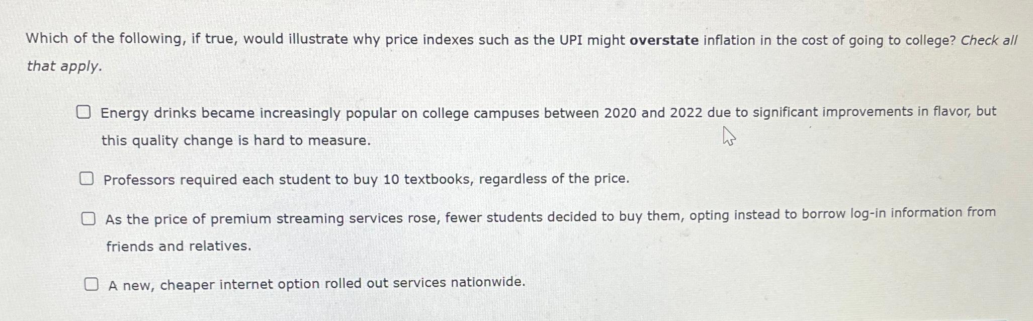 Solved Which of the following, if true, would illustrate why | Chegg.com