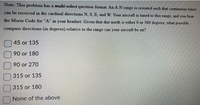 Solved Note: This problem has a multi-select question | Chegg.com