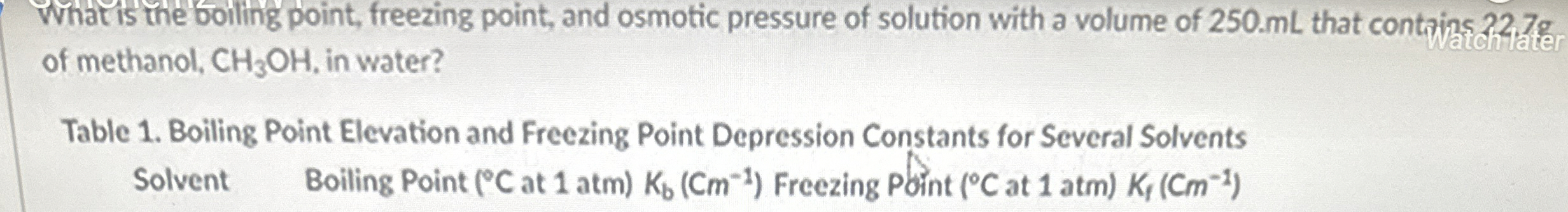 High Quality SOLUTION What is the boiling point, freezing point, and | Chegg.com