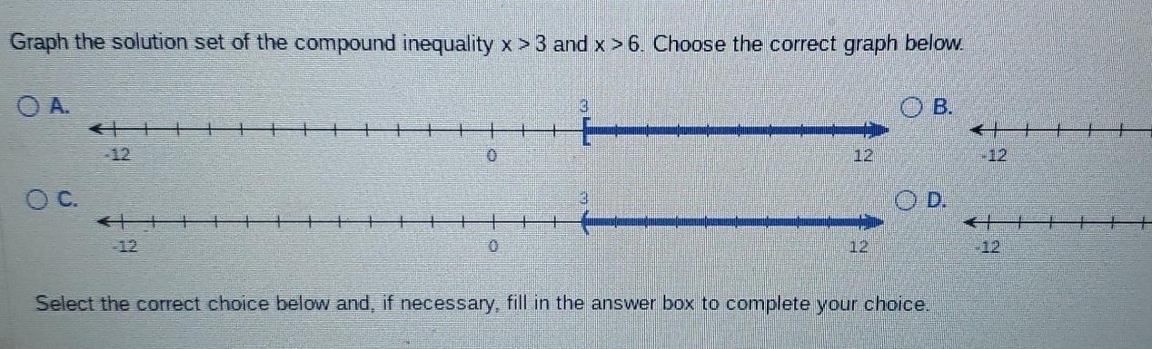 Solved Graph the solution set of the compound inequality x>3 | Chegg.com