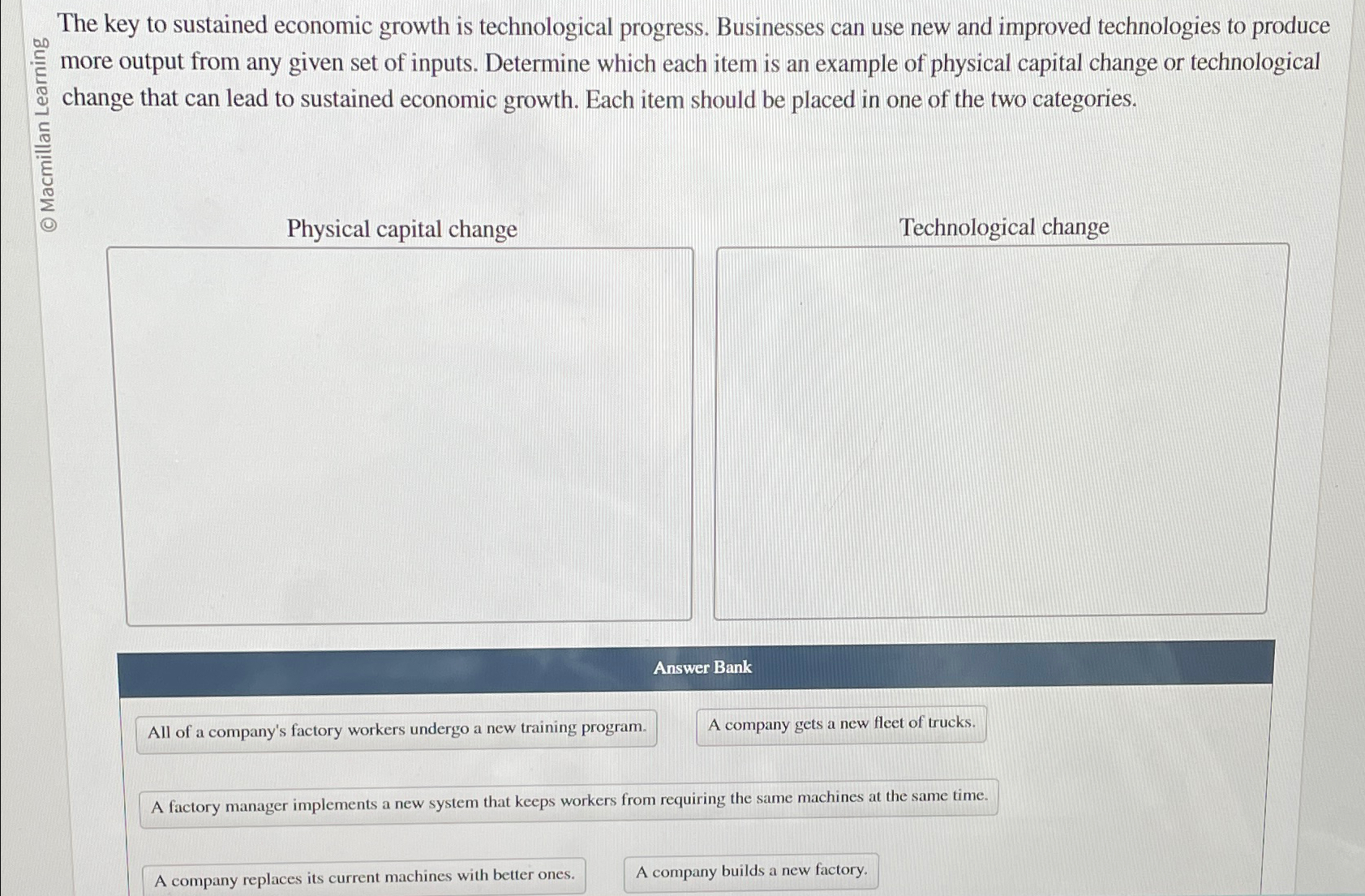 Solved The key to sustained economic growth is technological | Chegg.com