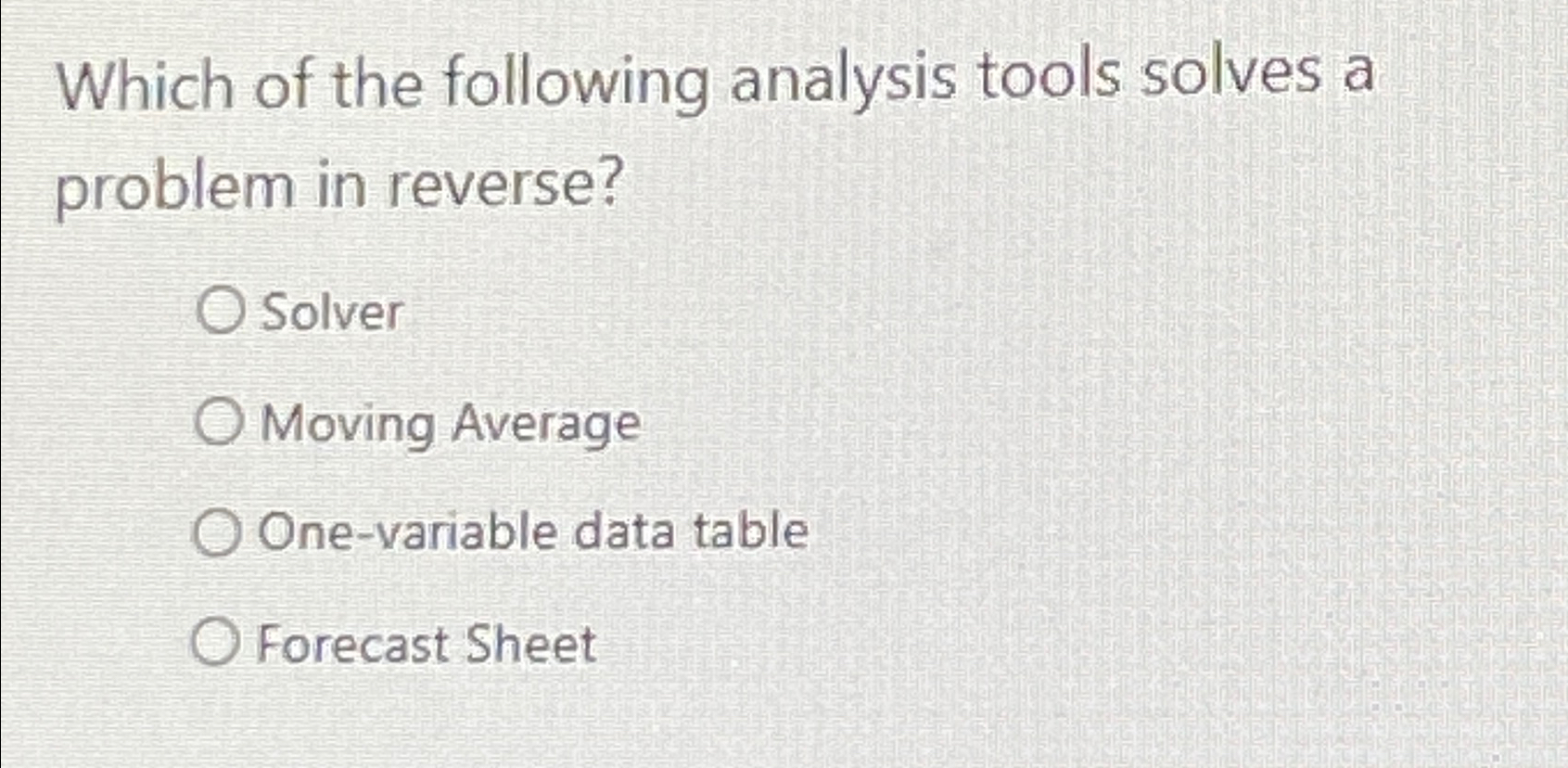 Solved Which of the following analysis tools solves a | Chegg.com