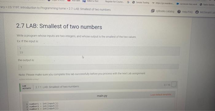 Solved Write a program whose inputs are two integers, and | Chegg.com