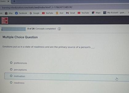 Solved 0 ﻿of 26 ﻿Concepts completedMultiple Choice | Chegg.com