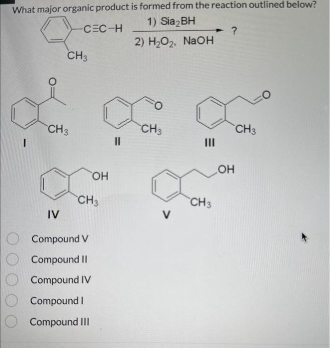 Solved What major organic product is formed from the | Chegg.com
