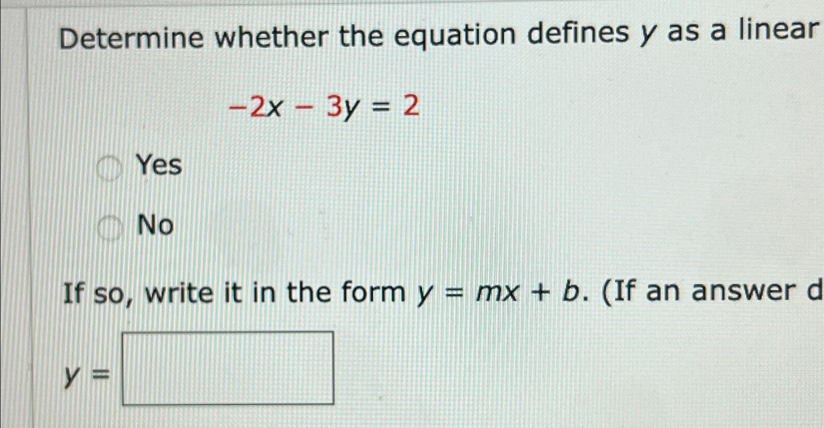 Solved Determine whether the equation defines y ﻿as a | Chegg.com