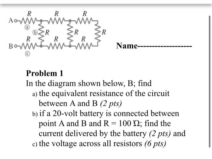 Solved Problem 1 In the diagram shown below, B; find a) the | Chegg.com