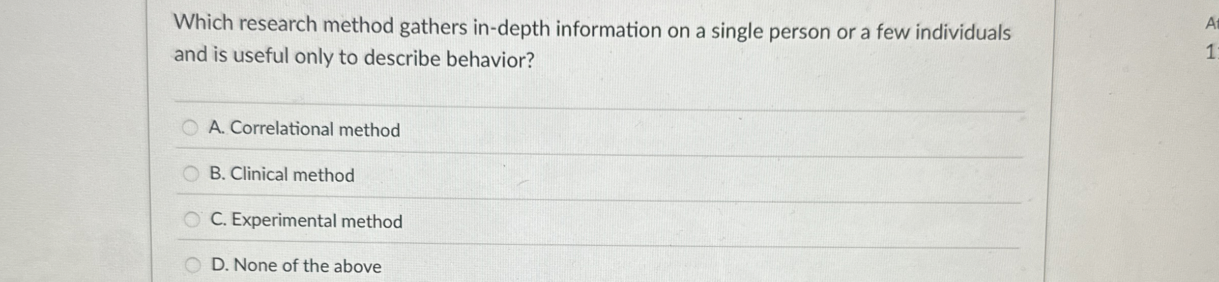 Solved Which research method gathers in-depth information on | Chegg.com