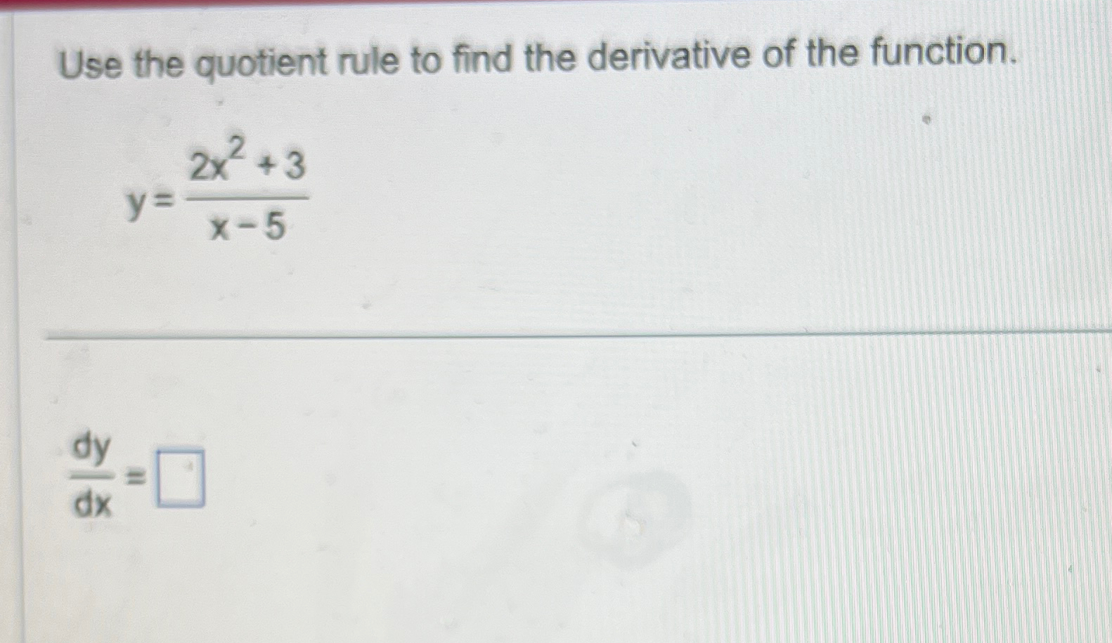 Solved Use the quotient rule to find the derivative of the | Chegg.com