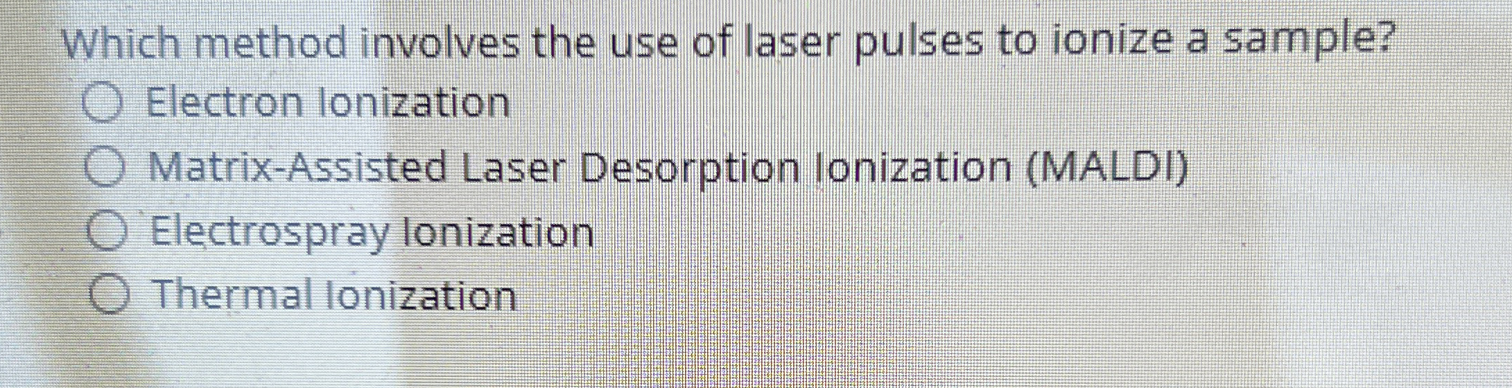 Solved Which method involves the use of laser pulses to | Chegg.com