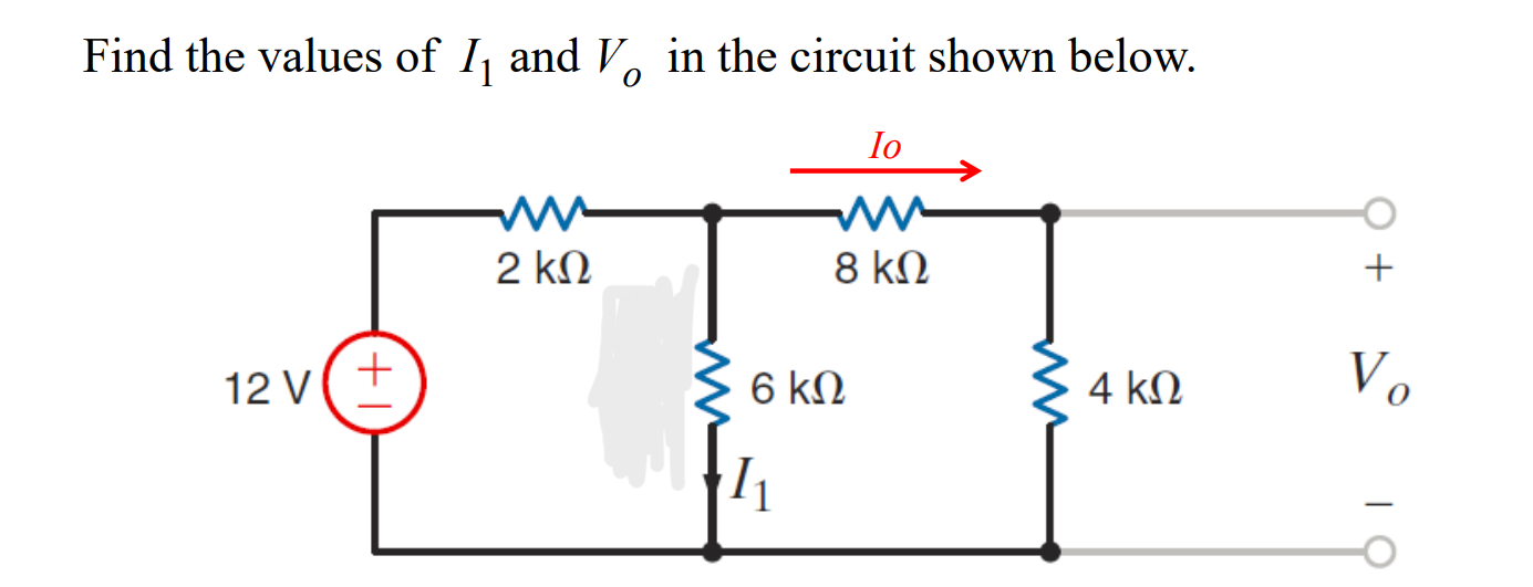 Solved Find the values of I1 ﻿and Vo ﻿in the circuit shown | Chegg.com