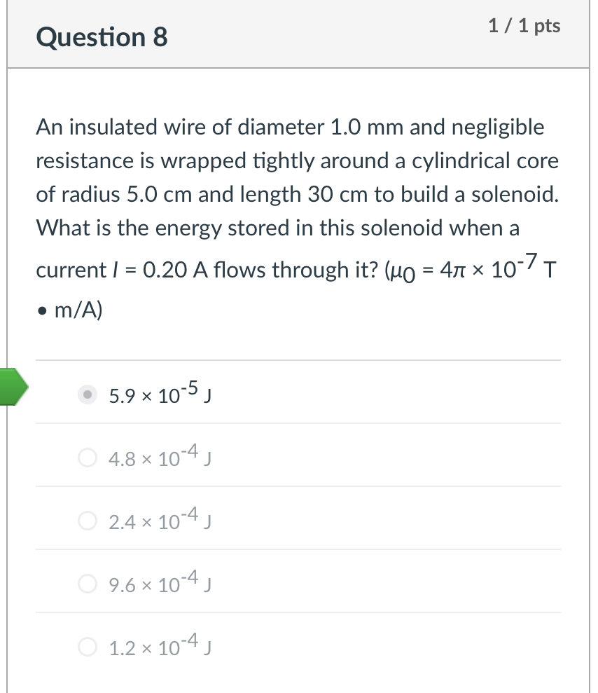 Solved by an EXPERT Question 81 / 1 ﻿ptsAn insulated wire of diameter 1.0 | Chegg.com