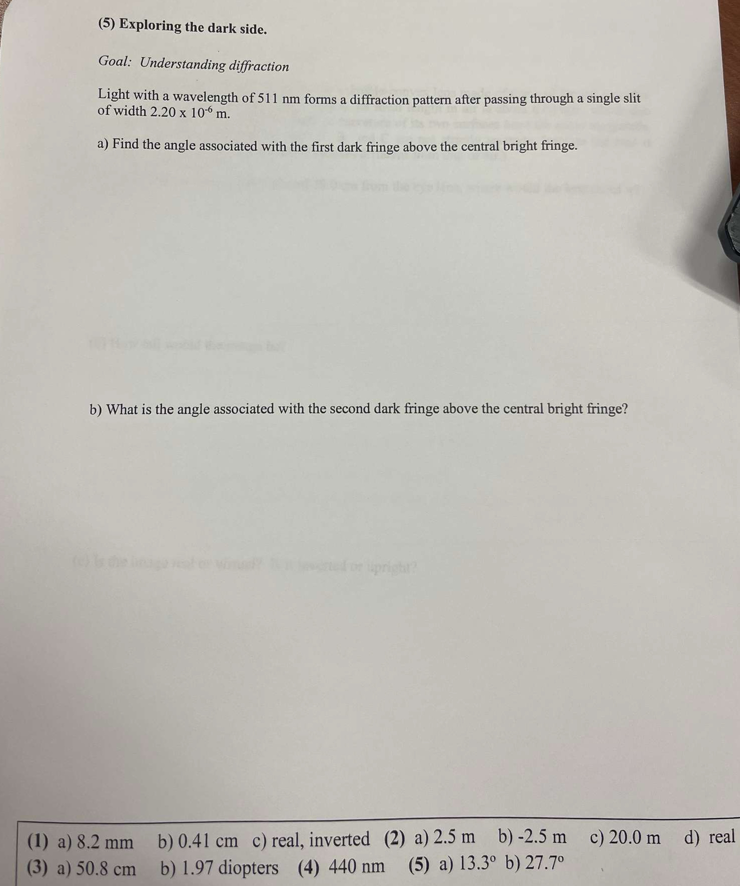 Solved (5) ﻿Exploring the dark side.Goal: Understanding | Chegg.com