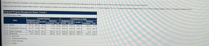 Solved IMAGE CON Integrated Program Management Report Format | Chegg.com