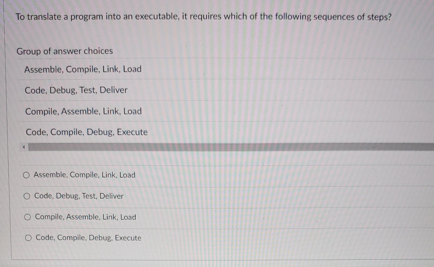 Solved To translate a program into an executable, it | Chegg.com