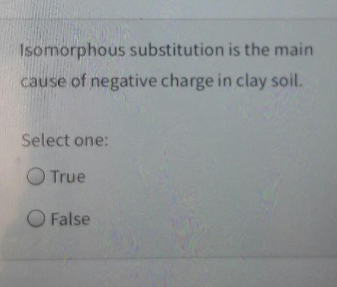 Solved Isomorphous substitution is the main cause of | Chegg.com