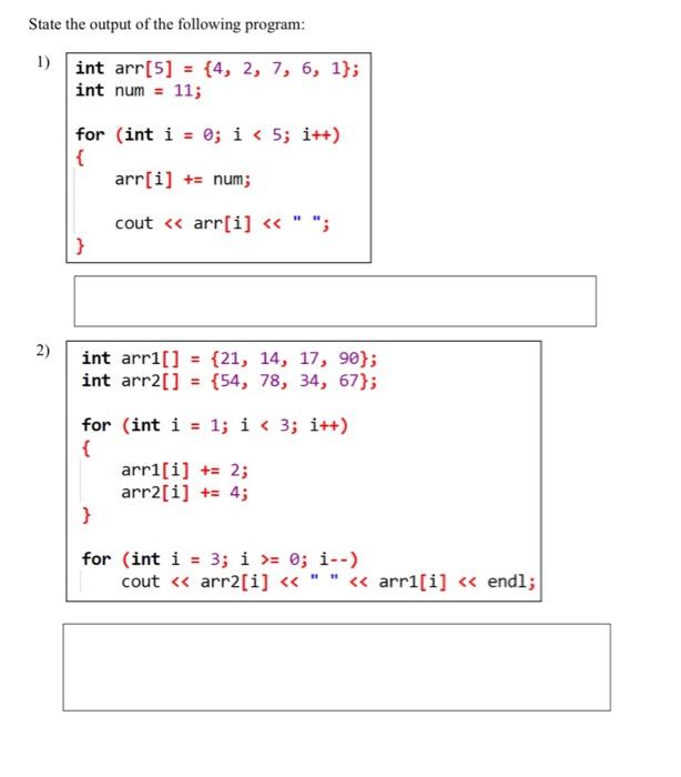 Solved 1 Int Arr 5 42761 Int Num 11 For Int 