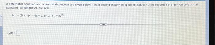 Solved A differential equation and a nontrivial solution t | Chegg.com