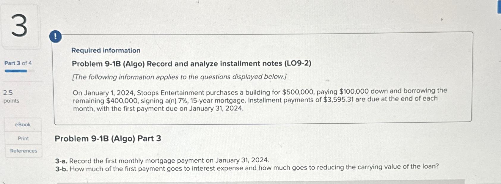 Solved !Required informationProblem 9-1B (Algo) ﻿Record and | Chegg.com