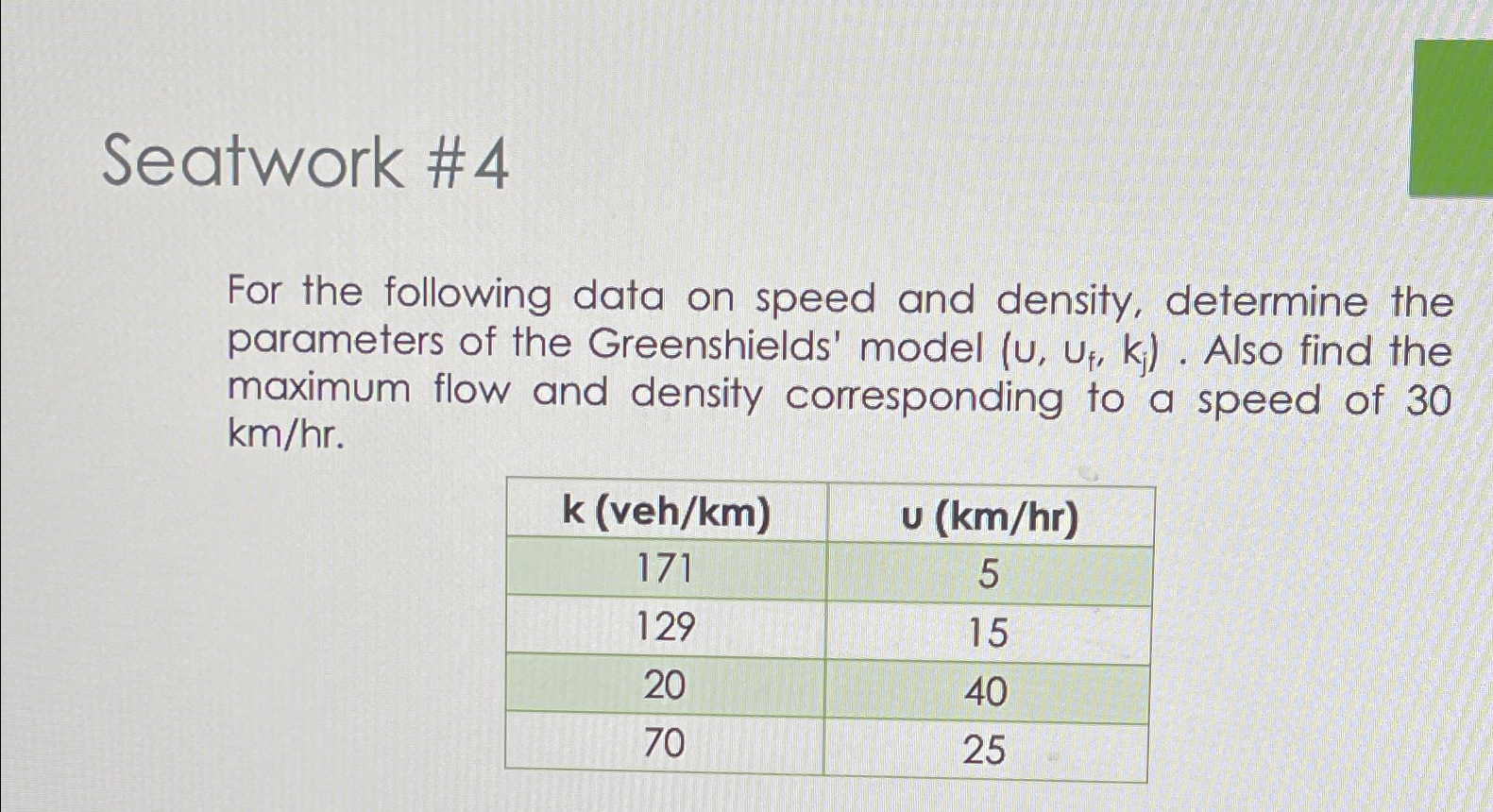 Solved Seatwork #4For the following data on speed and | Chegg.com