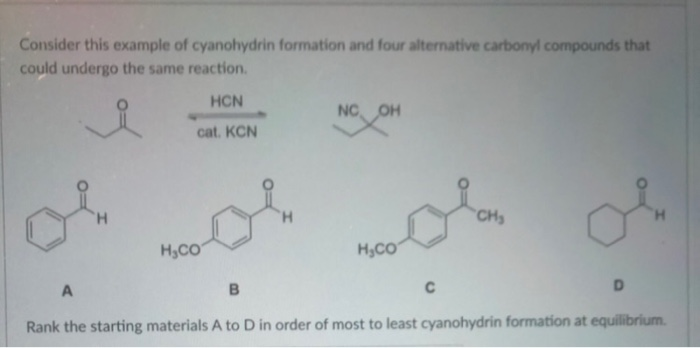 Solved Consider this example of cyanohydrin formation and | Chegg.com