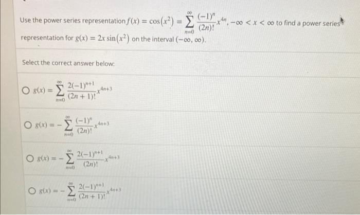 Solved Use the power series representation | Chegg.com
