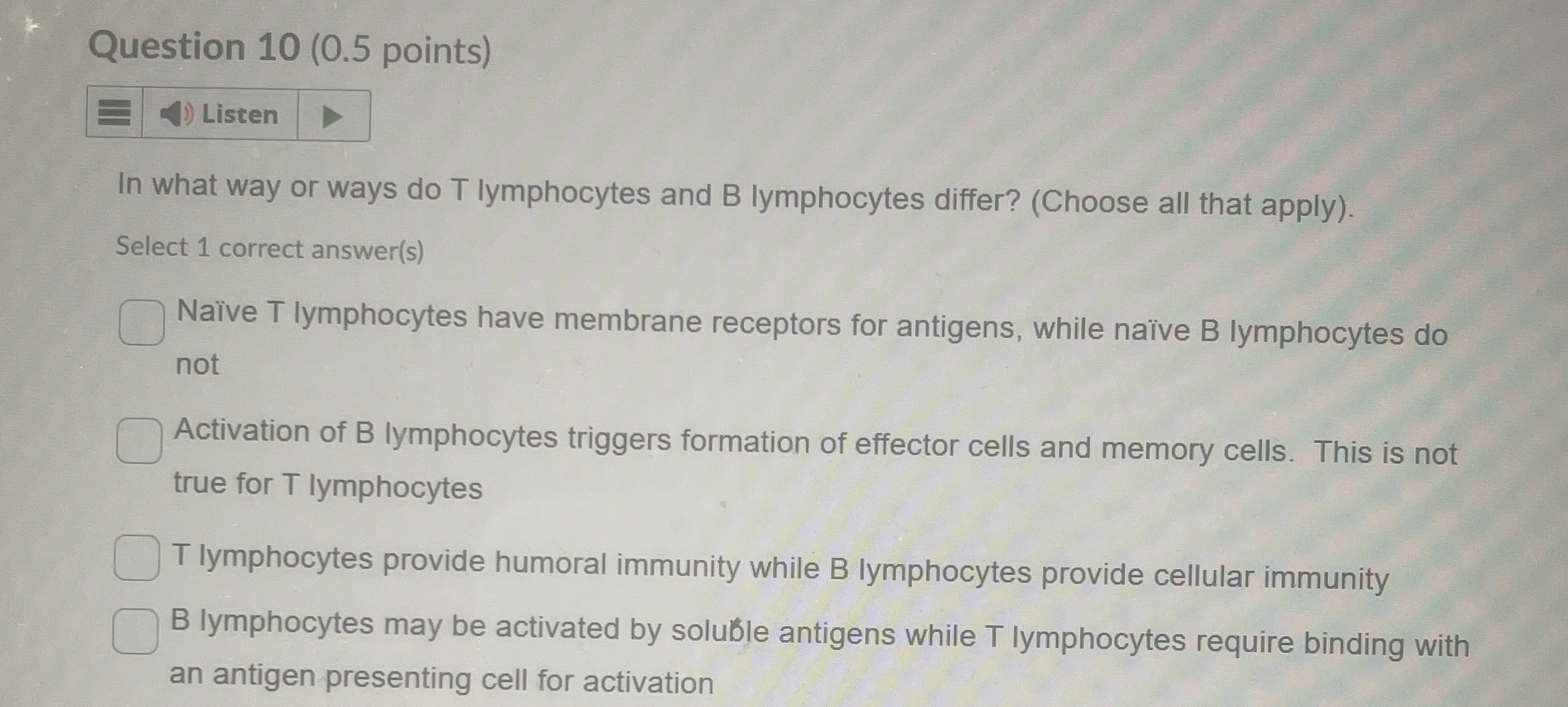 Solved Question 10 (0.5 ﻿points)In what way or ways do T | Chegg.com