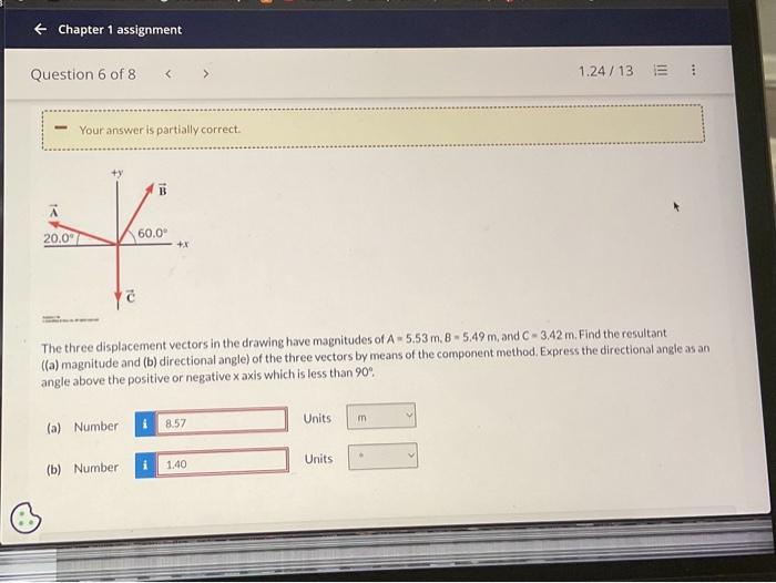 Solved The three displacement vectors in the drawing have | Chegg.com