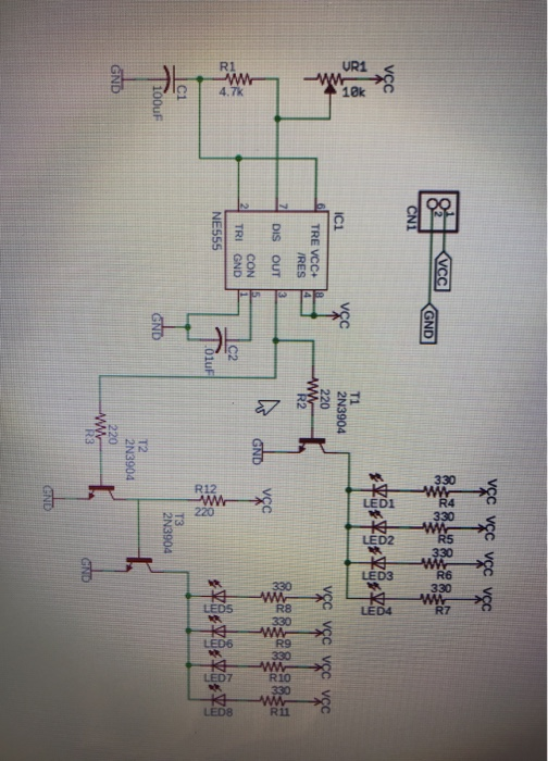 Solved Turn In The Multisim Simulation Of The Circuit Vcc