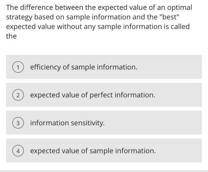 Solved The difference between the expected value of an | Chegg.com