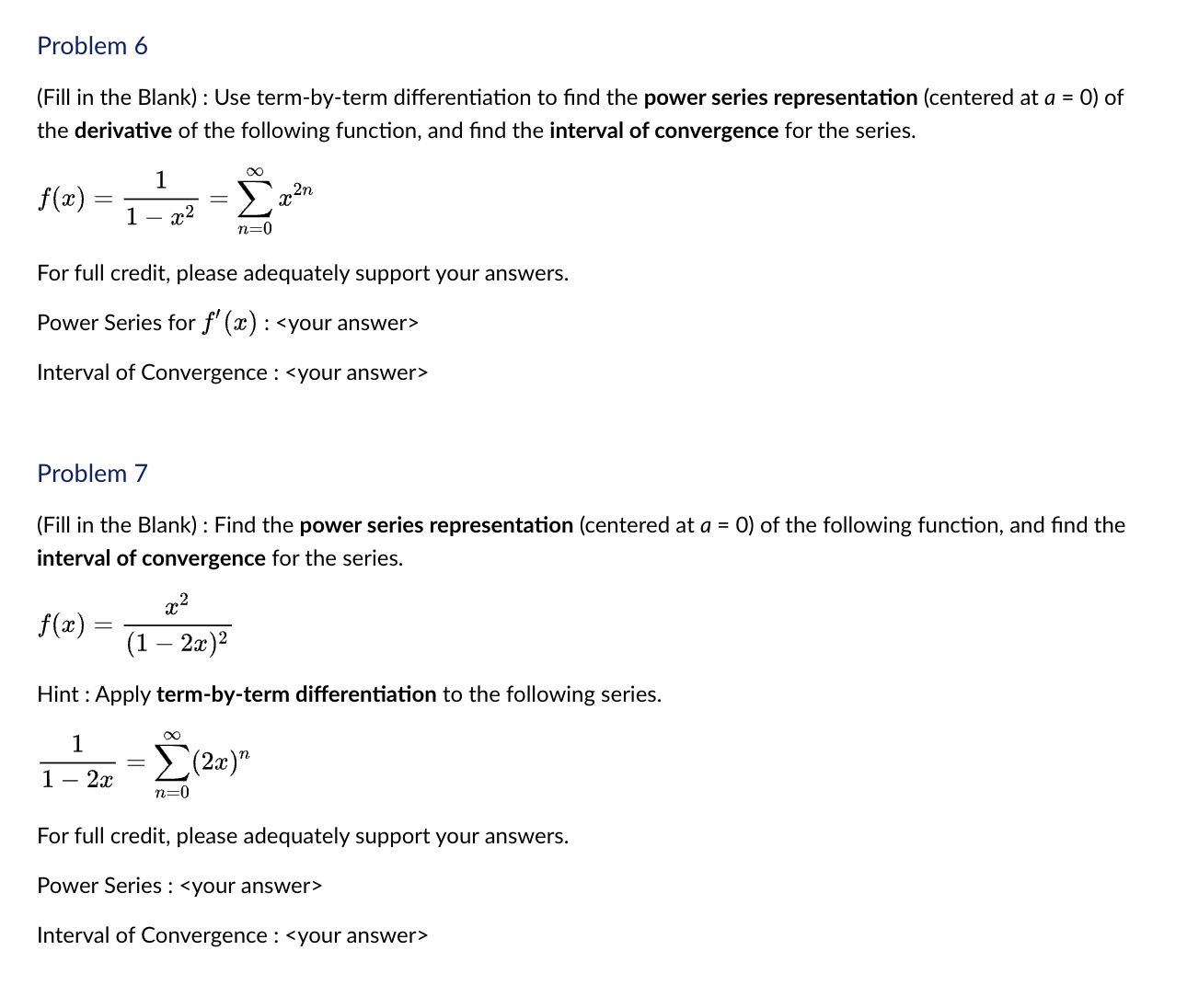 Solved Problems 6 ﻿and 7 ﻿are what I need help with, please | Chegg.com